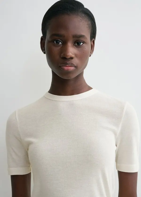 Toteme Classic Rib T-Shirt - Winter White | Editorialist
